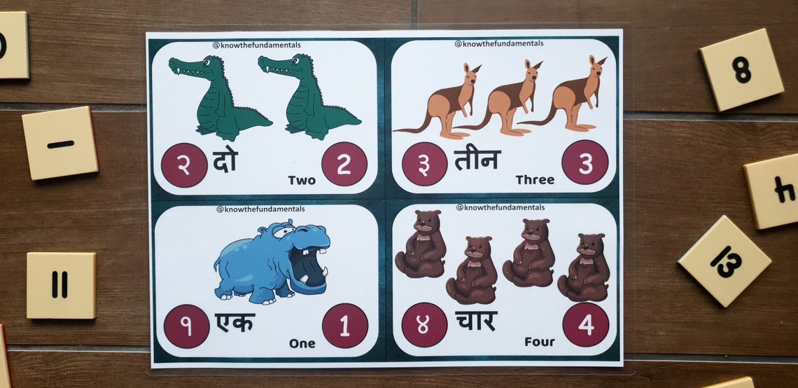 Hindi Numbers 1 to 20 Hindi Counting Numbers 1-20 Flashcards Hindi ...