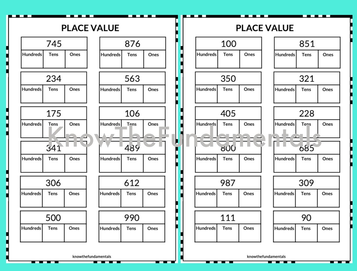 Place Value Worksheet Place Value Chart Poster Mat Expanded Form ...