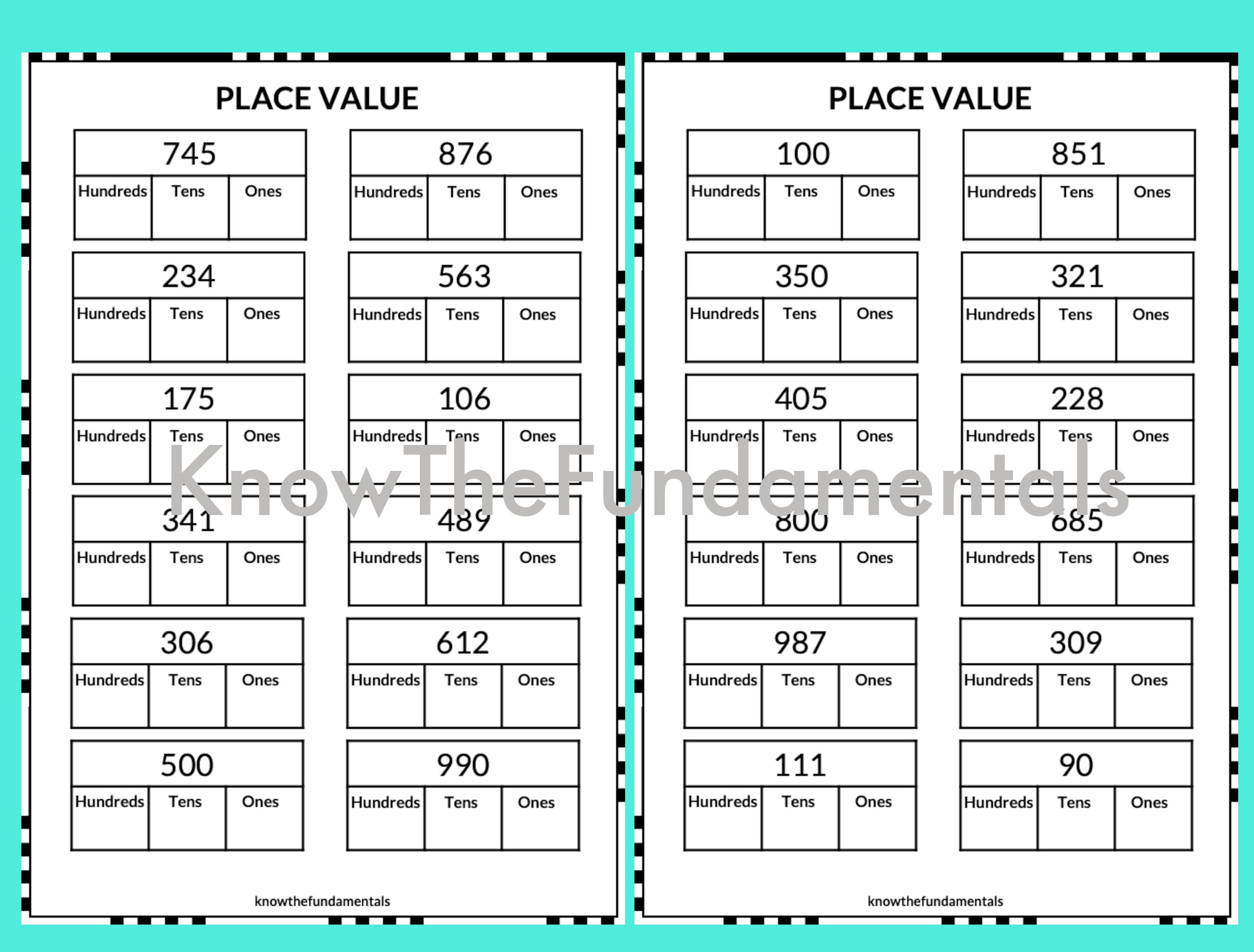 Place Value Worksheet Place Value Chart Poster Mat Expanded Form ...