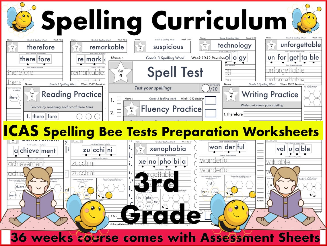 3rd Grade Spelling Worksheets | Spelling Activities | NAPLAN ICAS ...