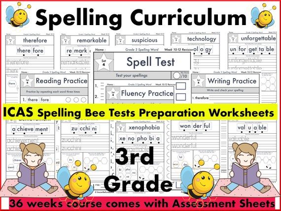 Third Grade Spelling Test 3rd Grade Spelling Assessments And Word