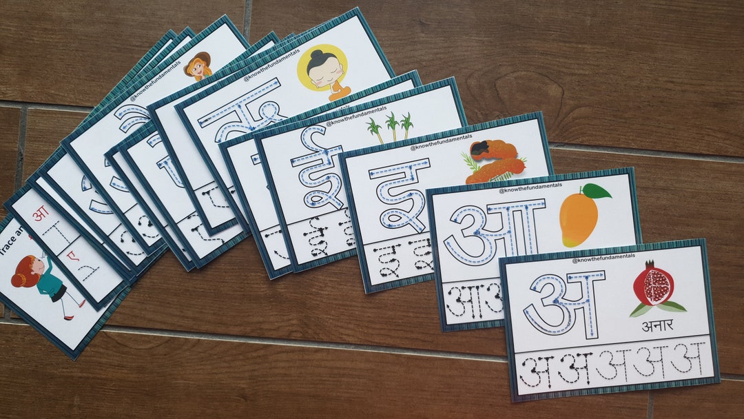 Hindi Alphabet Flashcards, Hindi Letter Printables, Hindi Varnamala ...