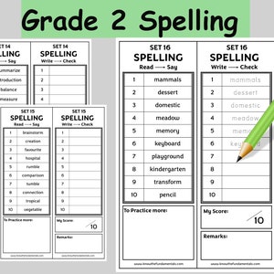 Grade 2 Spelling Vocabulary Year 2 Spelling Words to Practice - Sight ...
