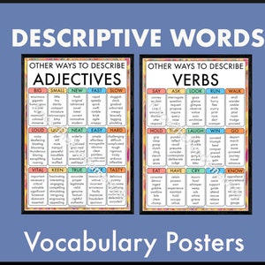 Synonyms, Adjective, Verb, Emotion, People English Classroom Poster ...