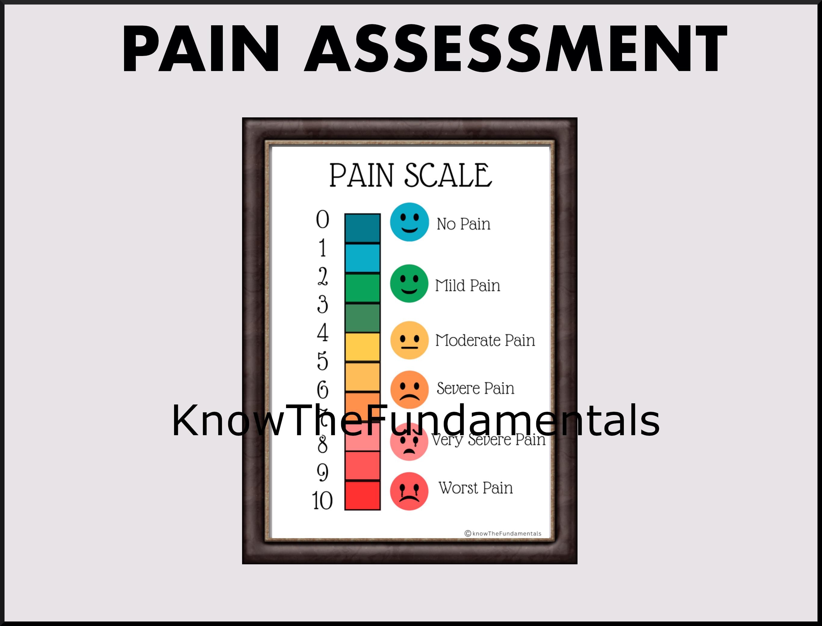 Pain Scale Nurse Office Decor Pain Assessment Pain Tracking Score ...