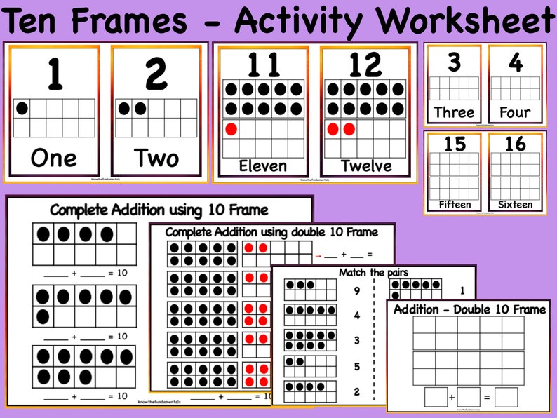 Ten Frames Activity Printable | 10 Frame Flash Cards | Ten Frame ...