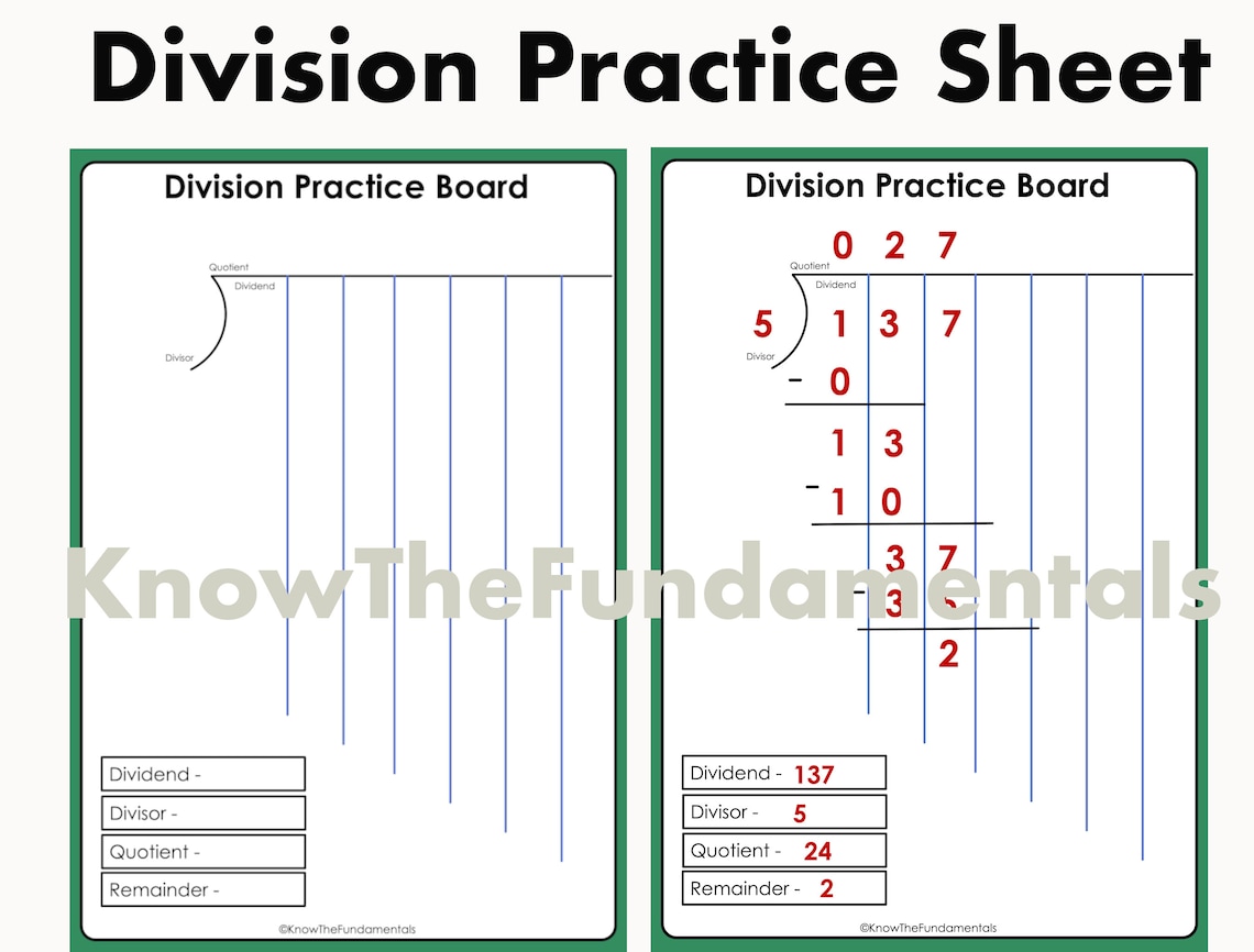 Division Multiplication Posters Math Practice Worksheets and Times ...
