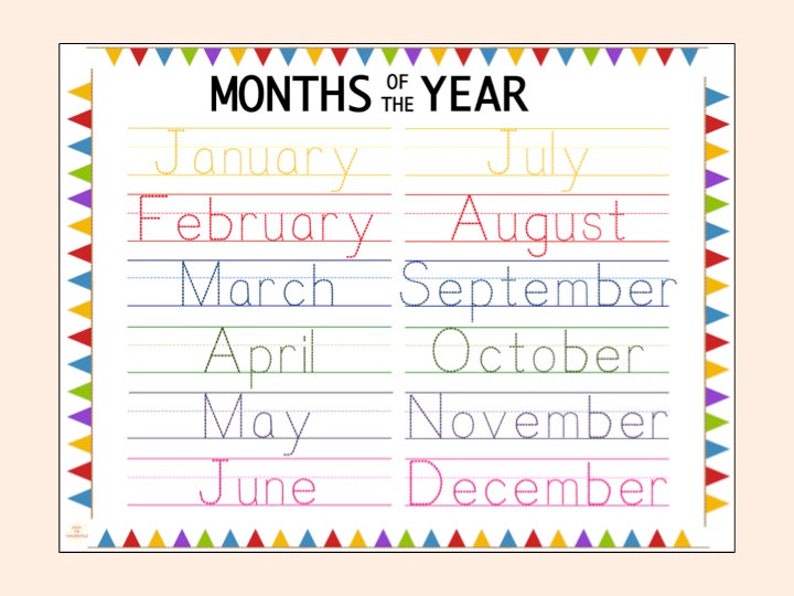 Months of the Year | Tracing Worksheets | Writing Worksheet Printable ...