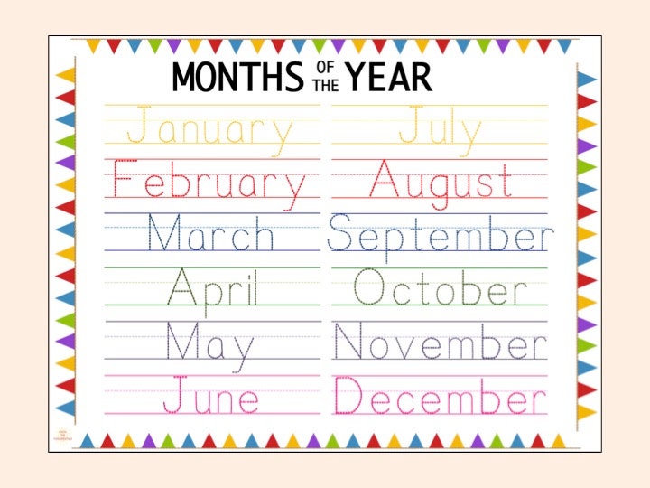 Months of the Year | Tracing Worksheets | Writing Worksheet Printable ...