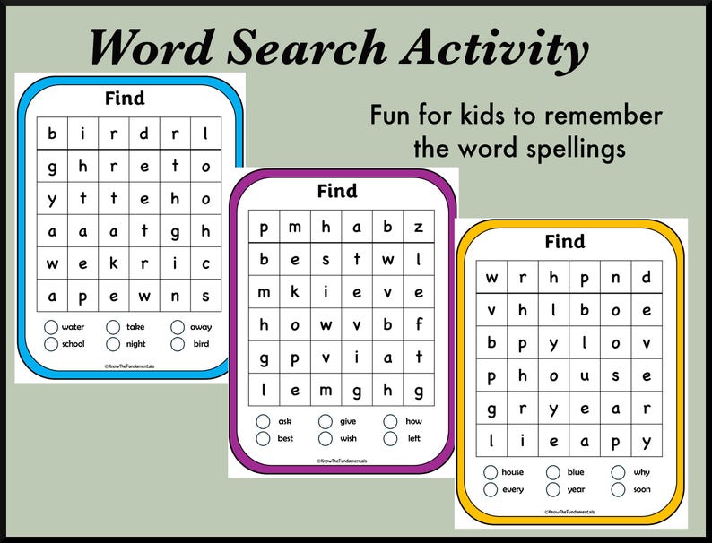 200+ High Frequency Words CVC List Sight Words Kindergarten Grade 1 ...