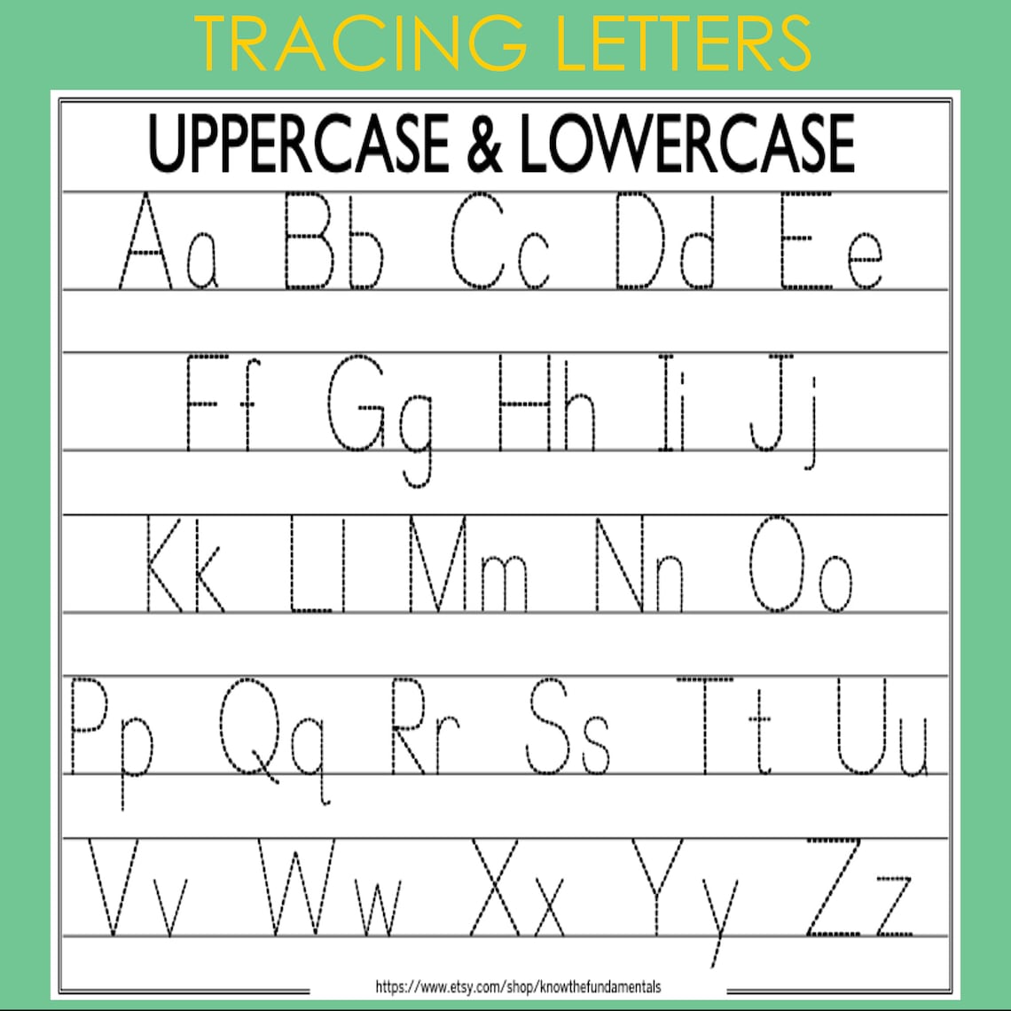 Alphabet Tracing Printable Worksheet | Capital Small Letters ...