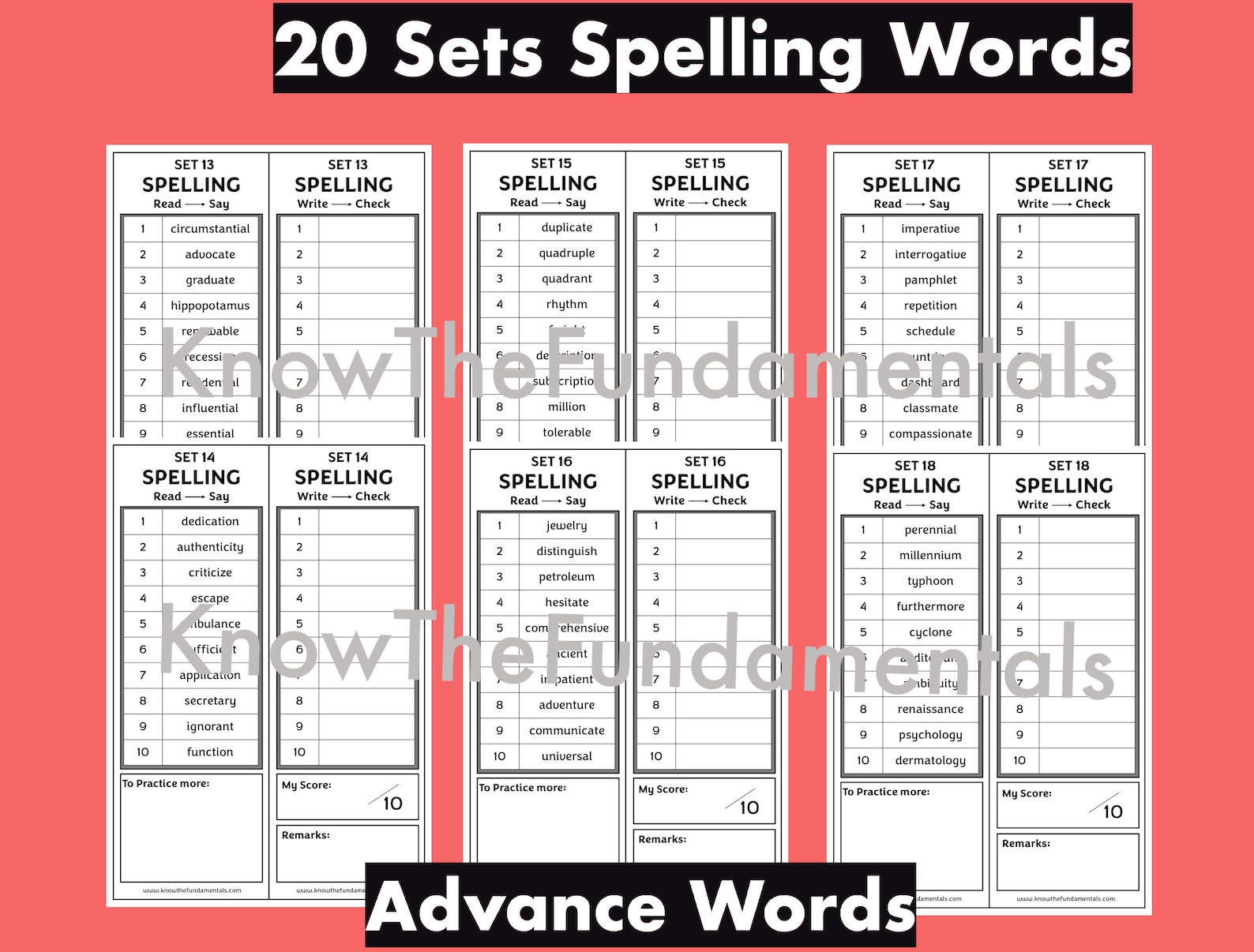 Grade 5 Spelling Words Practice 5th Grade Frequently Misspelled Words ...