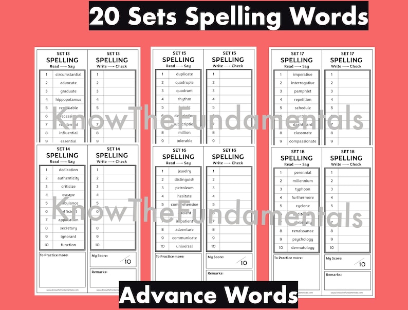 Grade 5 Spelling Words Practice 5th Grade Frequently Misspelled Words ...