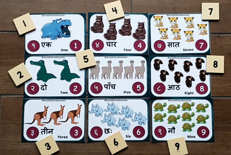 Hindi Numbers 1 to 20 Hindi Counting Numbers 1-20 Flashcards Hindi ...
