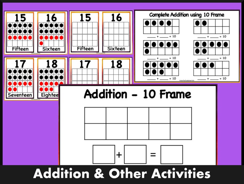 Ten Frames Activity Printable | 10 Frame Flash Cards | Ten Frame ...