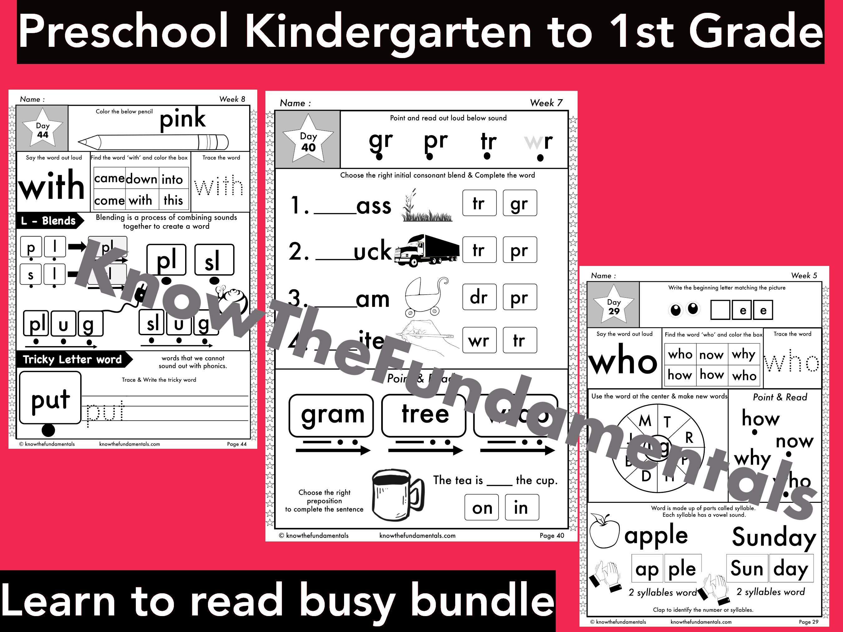 Homeschool Curriculum Kindergarten-1st Grade | CVC | Sight Words ...