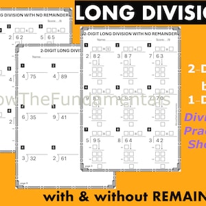 Division Worksheets for 3rd, 4th, and 5th Grade - Short and Long ...