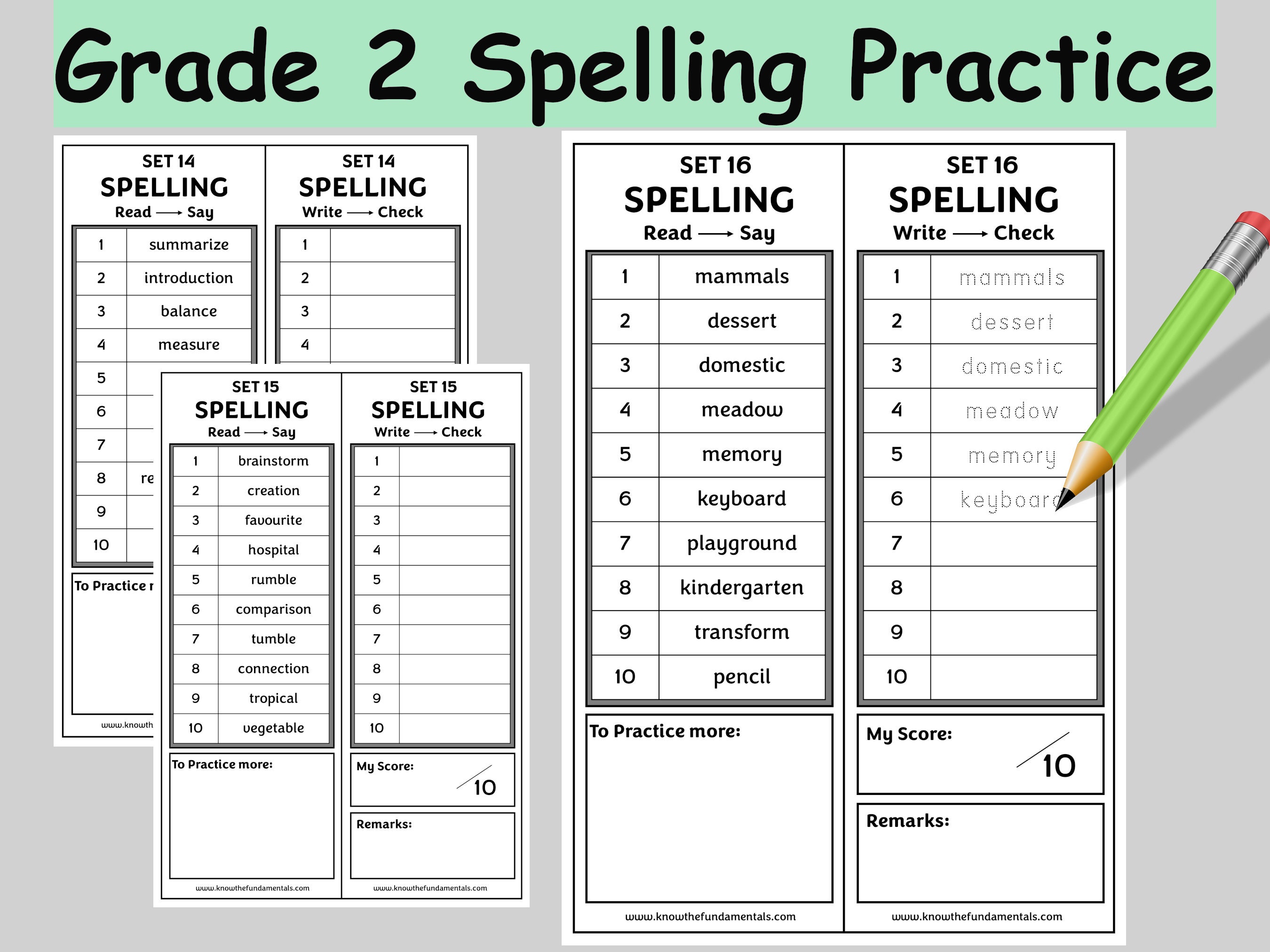 Grade 2 Spelling Vocabulary Year 2 Spelling Words to Practice - Sight ...