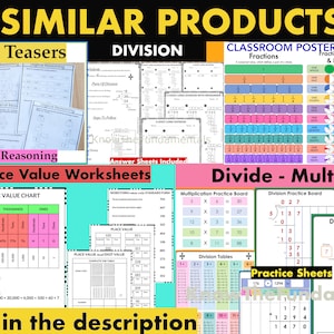 Multiplication Practice Worksheets Area Model Box Method 2nd 3rd 4th ...