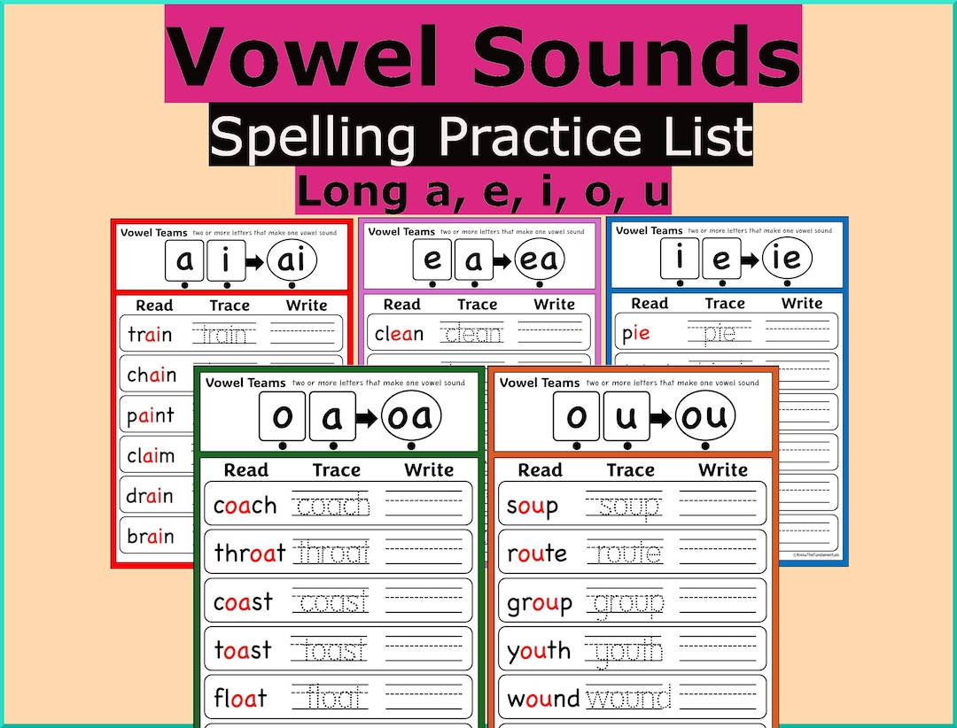 Long Vowel Teams Digraphs Worksheets 1st Grade Spelling Grade 1 ...