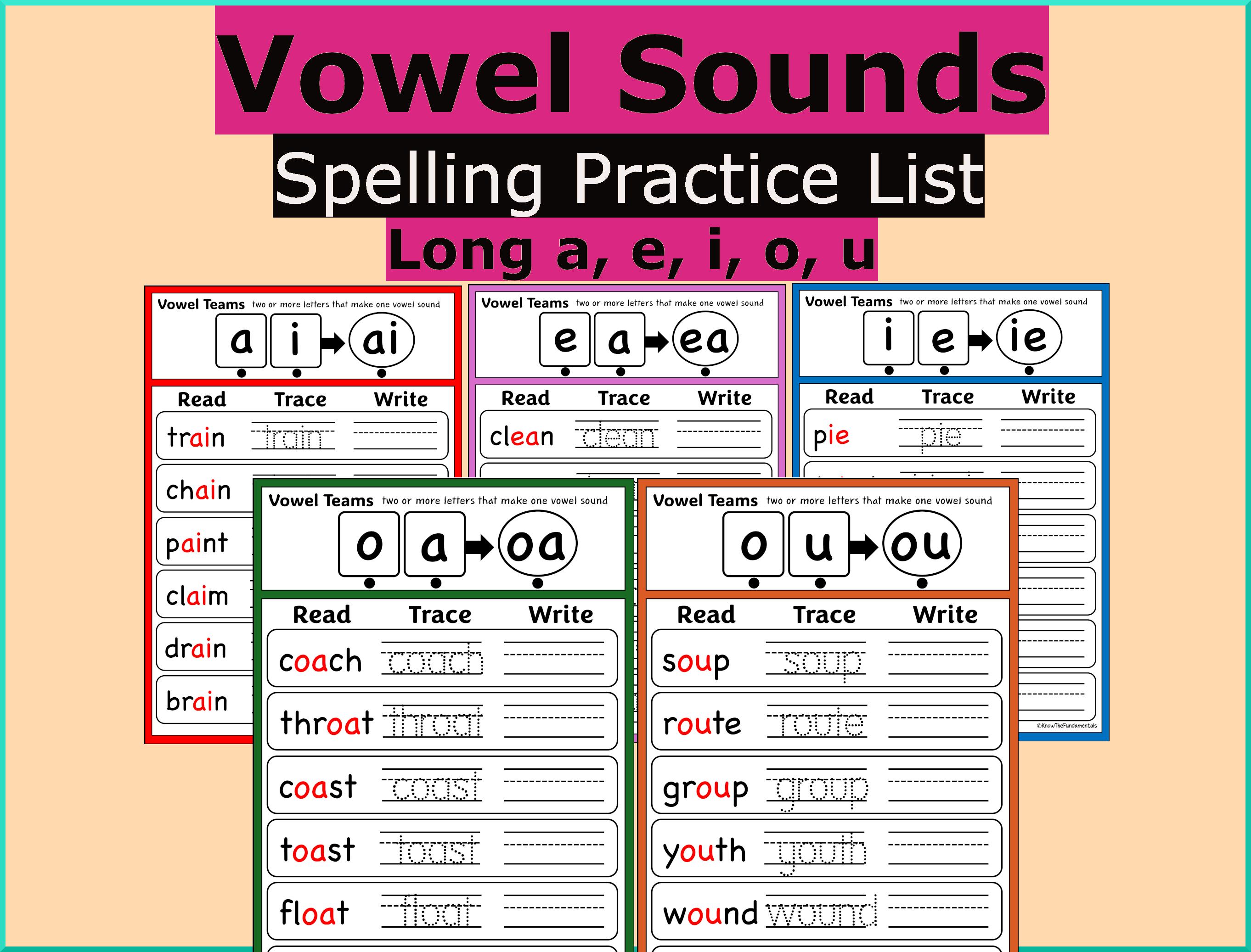 Long Vowel Teams Digraphs Worksheets 1st Grade Spelling Grade 1 ...