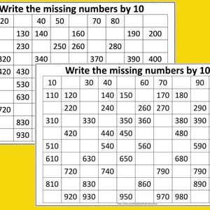 Fill in the Missing Numbers | Missing Numbers 1 to 100 | 1000's Chart ...