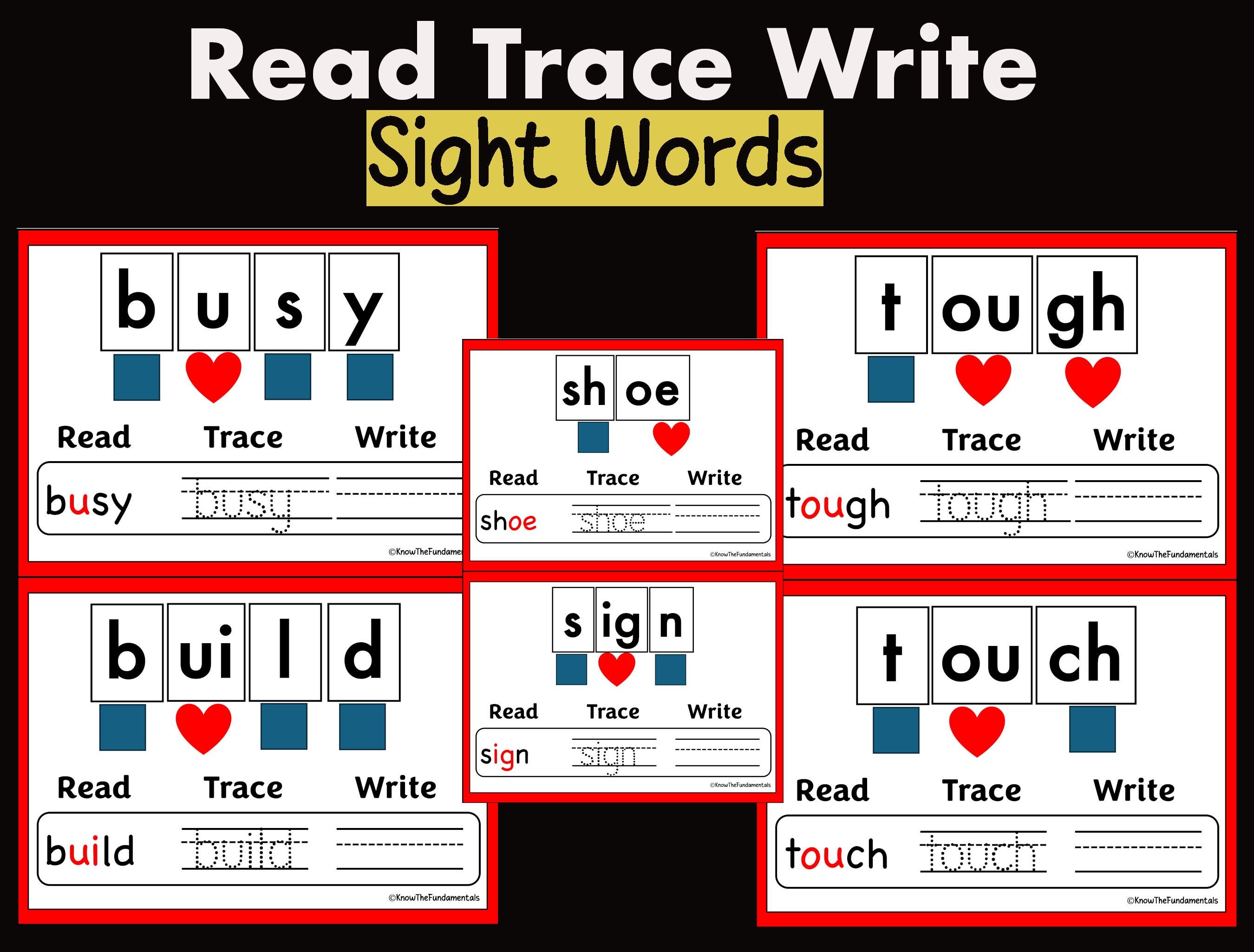 Heart Words First Grader Irregular Sight Words 100 High Frequency Word ...