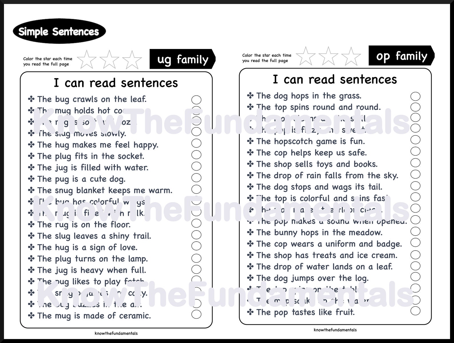 Reading Fluency Improvement | Sentence Reading Practice | Word Family ...