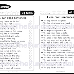 Reading Fluency Improvement | Sentence Reading Practice | Word Family ...