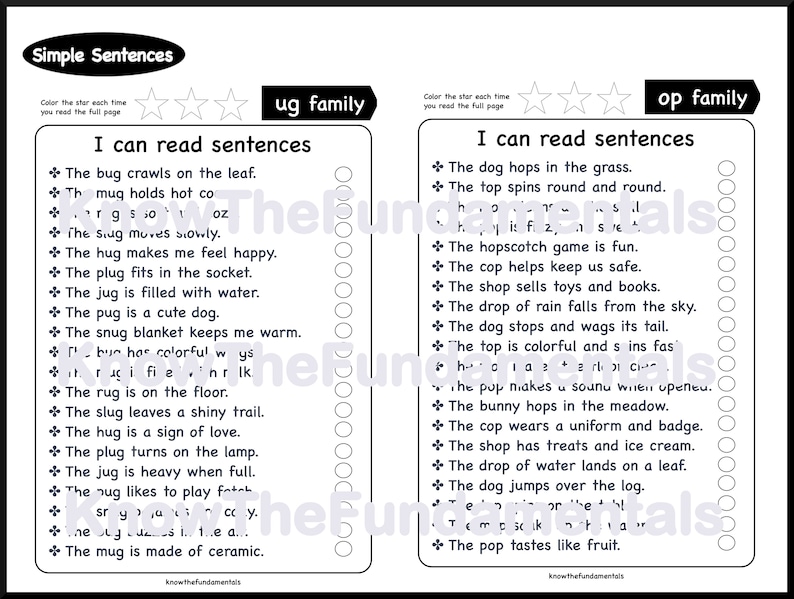 Reading Fluency Improvement | Sentence Reading Practice | Word Family ...