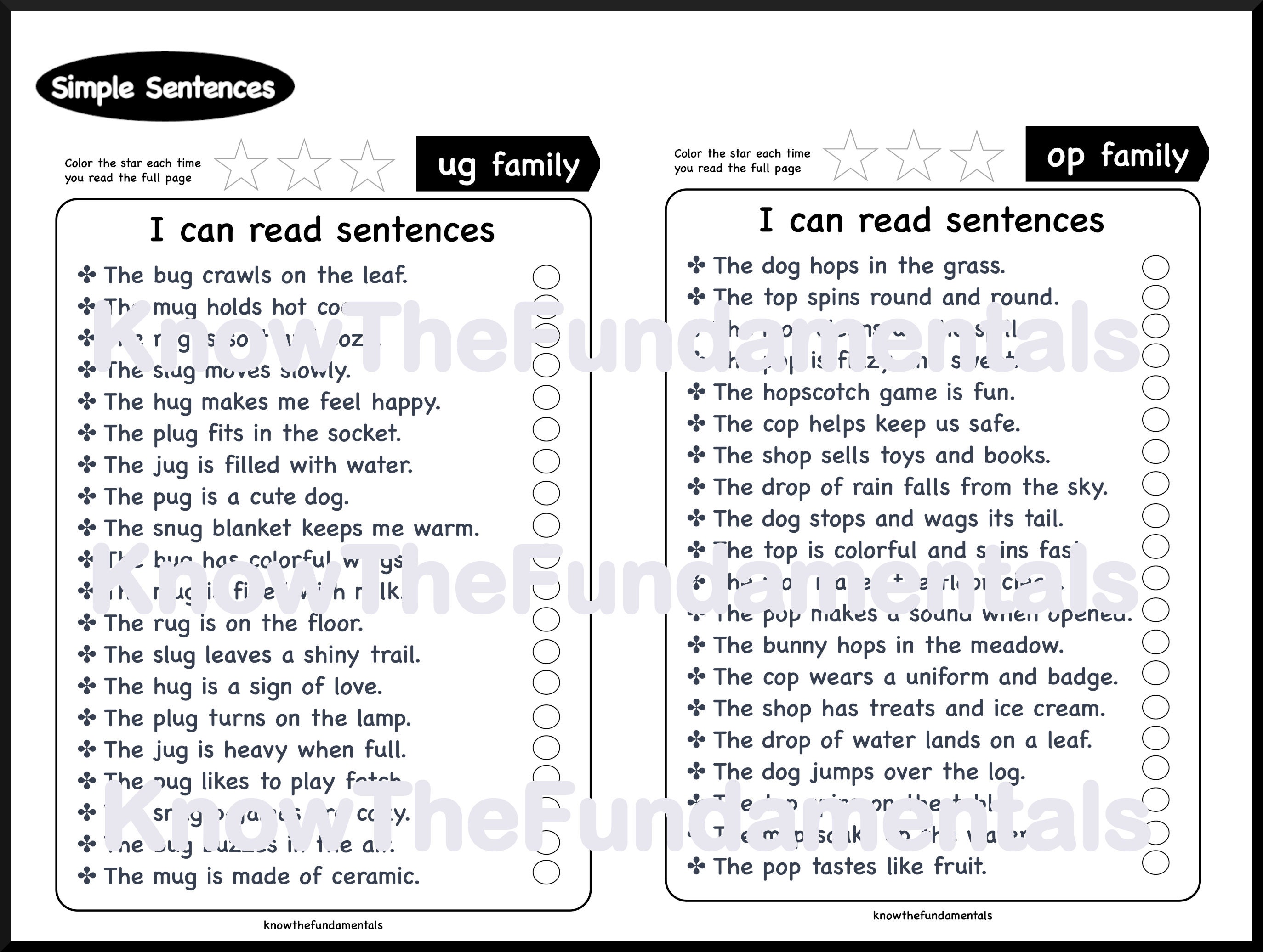 Reading Fluency Improvement | Sentence Reading Practice | Word Family ...