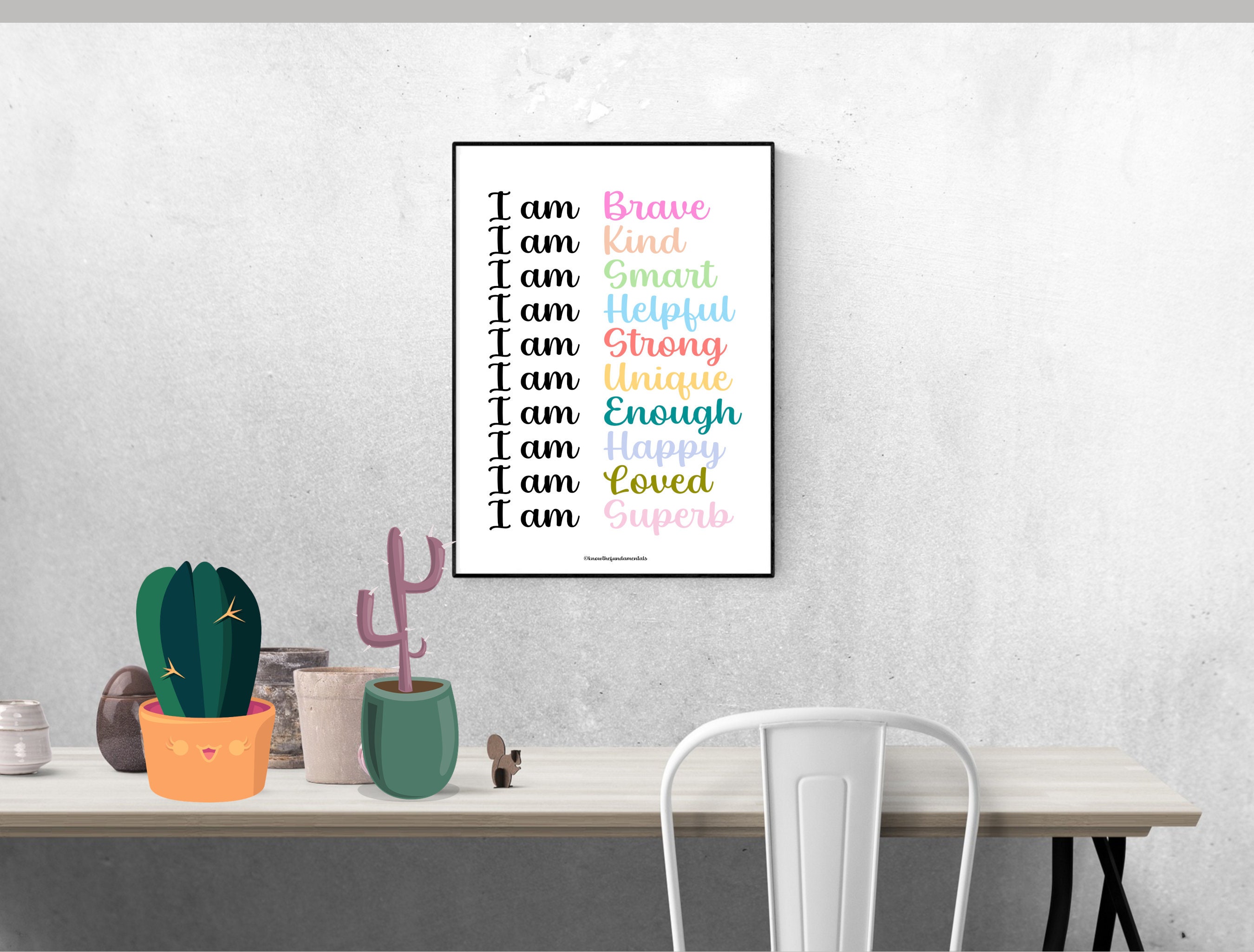 Positive Affirmation Quotes Classroom Posters for Kids Homeschool Decor ...