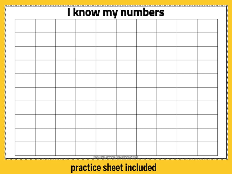 Number Chart 1-1000 | Numbers 1 to 1000 Chart | Thousands Chart by 10's ...