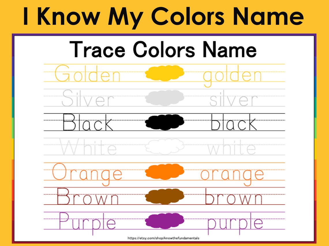 Color Tracing Printable Worksheet , I Know My Colors , Color Busy Book ...