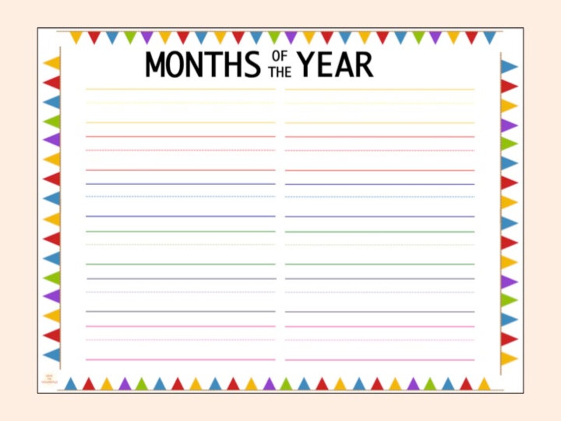 Months of the Year | Tracing Worksheets | Writing Worksheet Printable ...