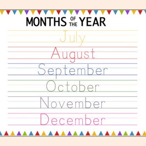 Months of the Year | Tracing Worksheets | Writing Worksheet Printable ...
