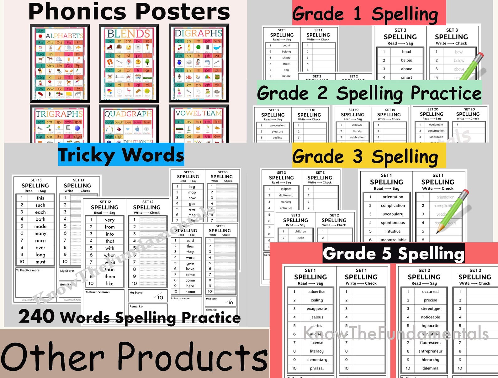 200+ High Frequency Words CVC List Sight Words Kindergarten Grade 1 ...