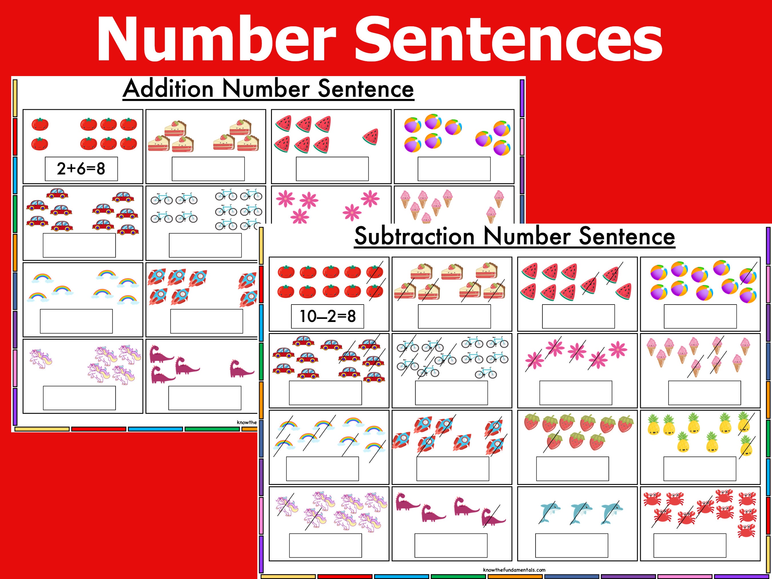 Number 1-10 Flashcards | Tens Frame | Pre-k Kindergarten Addition ...