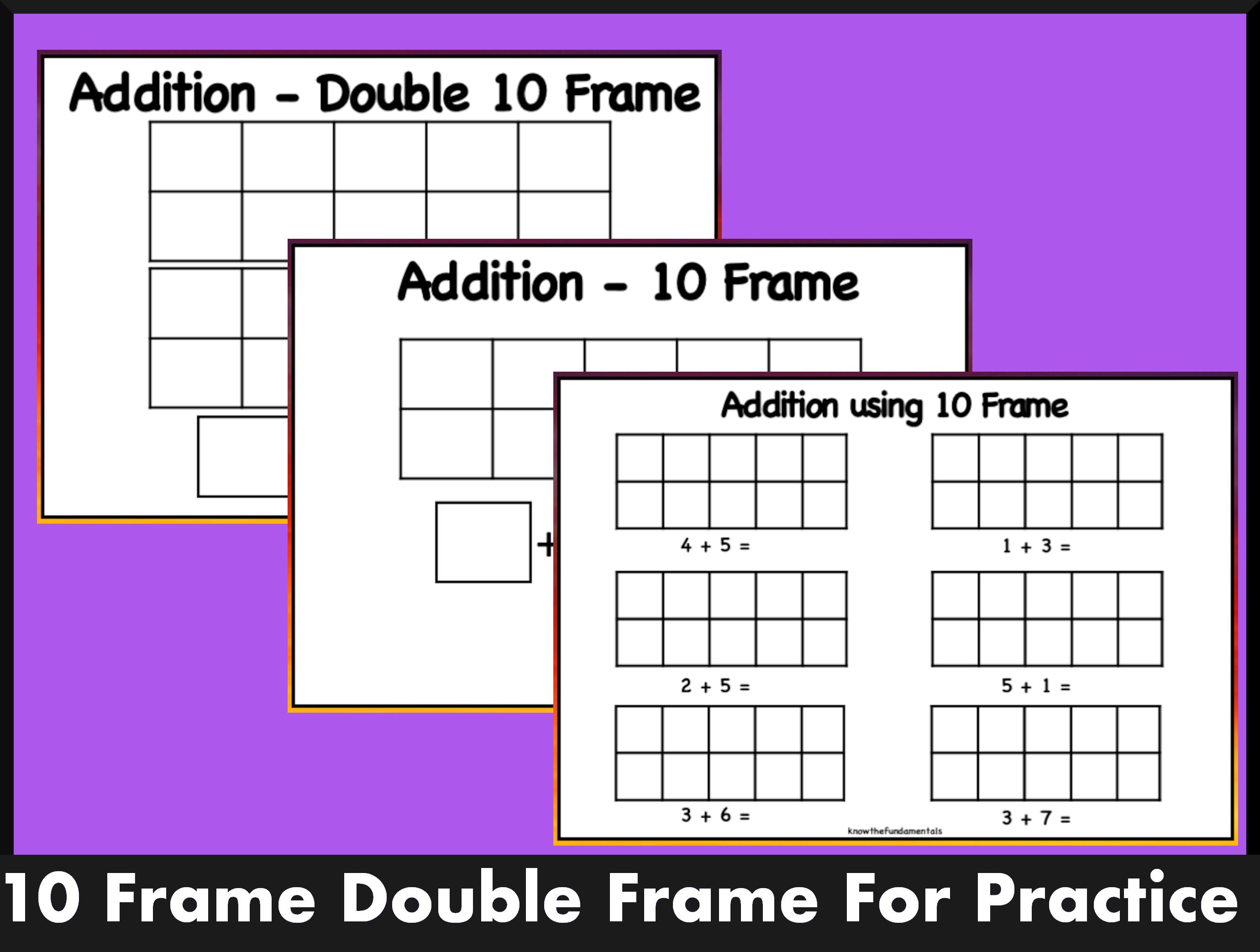 Ten Frames Activity Printable | 10 Frame Flash Cards | Ten Frame ...