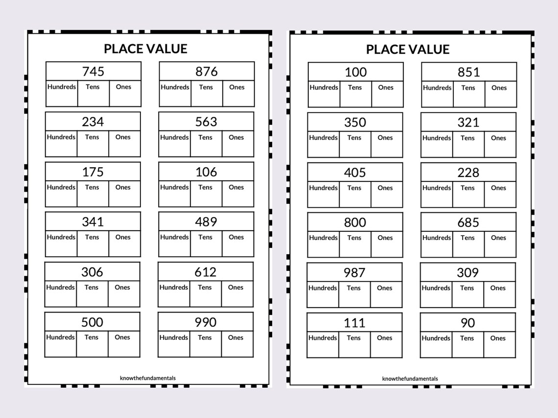 Place Value Worksheet Place Value Chart Poster Mat Expanded Form ...
