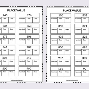 Place Value Worksheet Place Value Chart Poster Mat Expanded Form ...