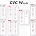 Word Families, CVC Words, Printable Worksheets, CVC Word List Chart ...