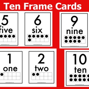 Number 1-10 Flashcards | Tens Frame | Pre-k Kindergarten Addition ...