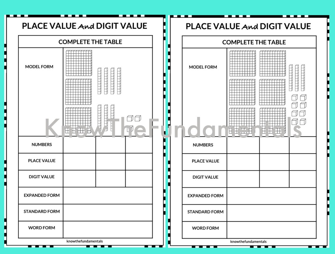 Place Value Worksheet | Place Value Chart Poster Mat | Expanded Form ...