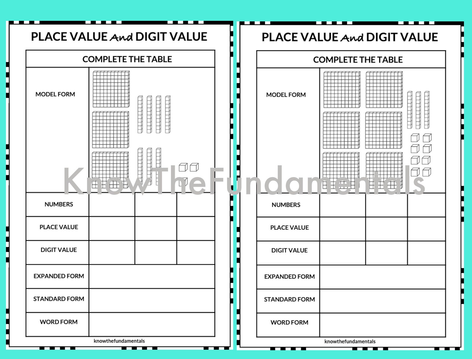 Place Value Worksheet | Place Value Chart Poster Mat | Expanded Form | Standard Form | Word Form ...
