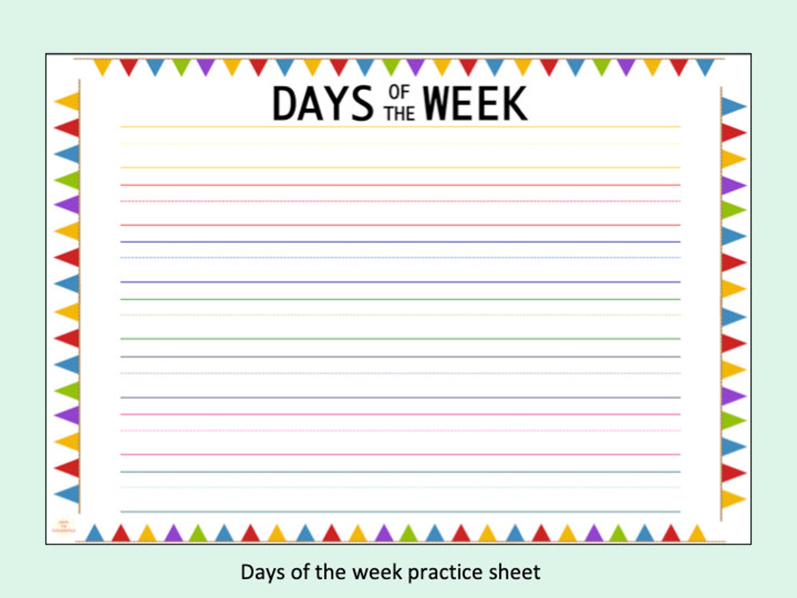 Trace Days of the Week Printable Worksheet | Days Tracing Sheets | Days ...