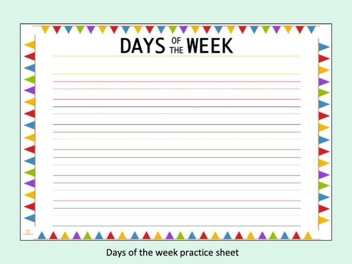 Trace Days of the Week Printable Worksheet | Days Tracing Sheets | Days ...