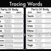 Tracing Worksheets Handwriting Practice Sheet First Body Parts Name ...