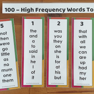 100 High Frequency Words Flashcards Printable, Kindergarten, Sight ...