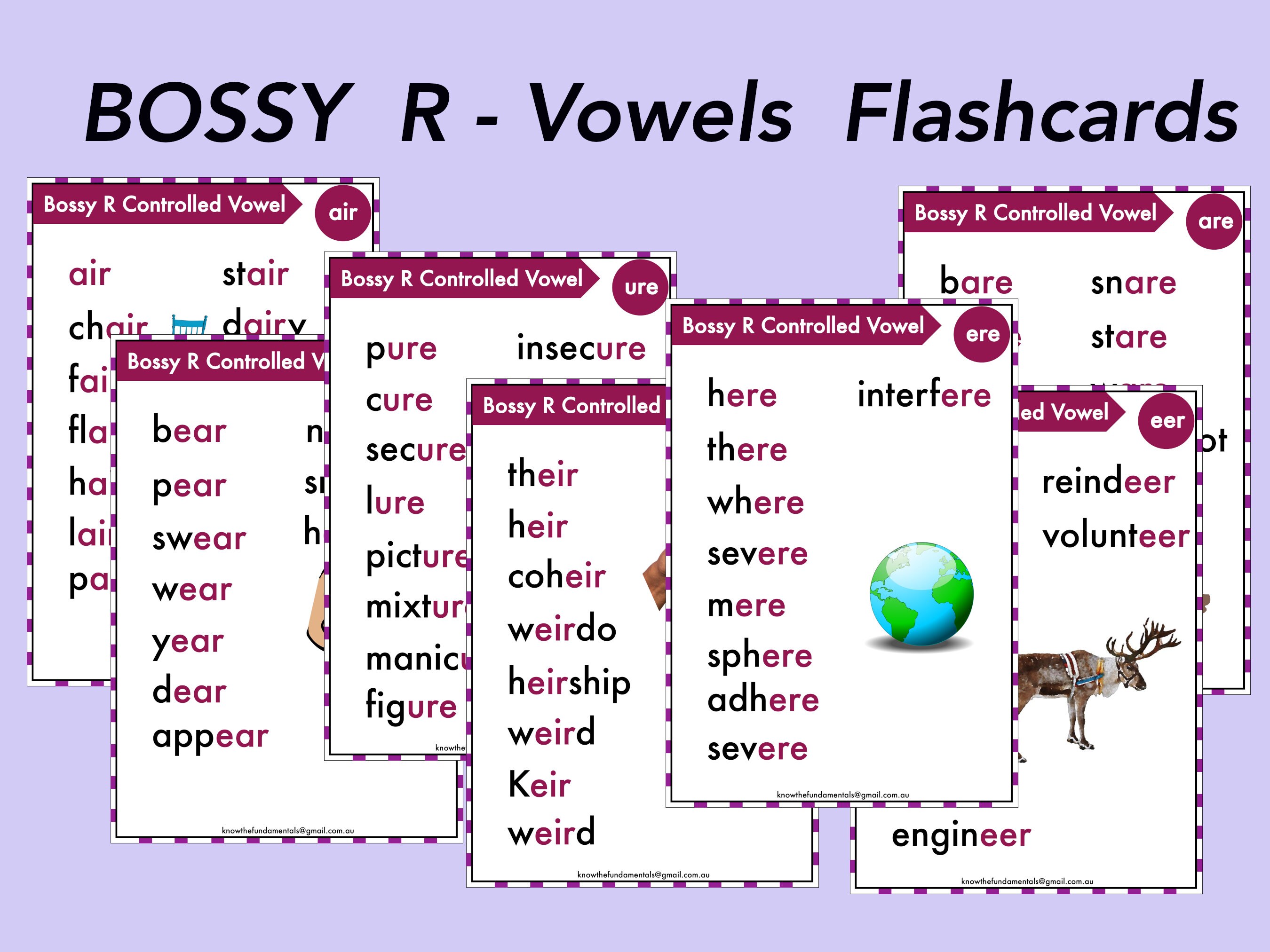 Bossy R Controlled Vowel Flashcards Homeschooling Resources - Etsy